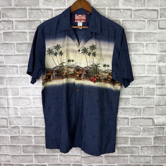 RJC | Shirts | Rjc Hawaiian Coastal Hut Center Graphic Button Up Camp ...